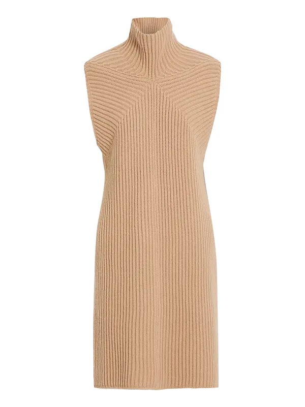 JOSEPH Ribbed Merino Wool Tunic - Sand