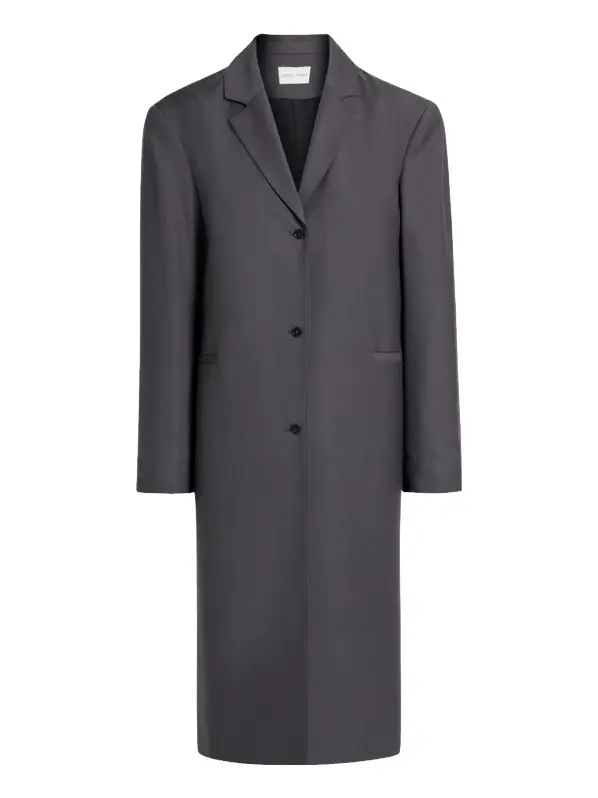 LOULOU STUDIO Wool-crepe Coat - Dark Gray