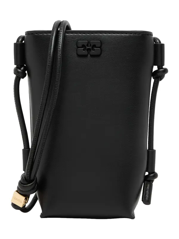 GANNI Leather Cross-body Bag - Black