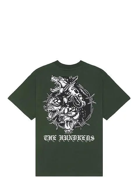 THE HUNDREDS Pharoah's Wrath T-shirt In Dark Green - Forest Green