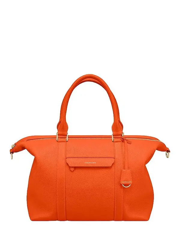 MAISON DE SABRE Large Leather Weekender Bag - Manhattan Orange