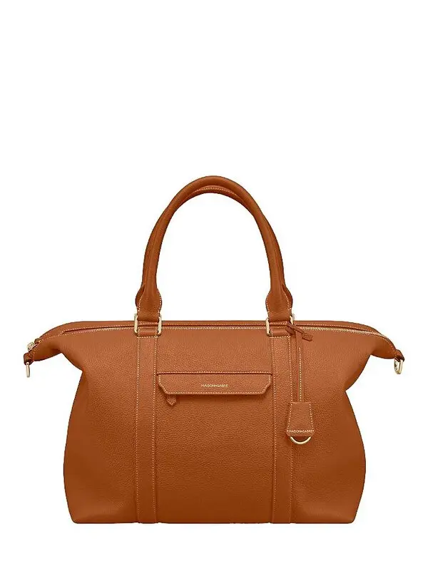 MAISON DE SABRE Large Leather Weekender Bag - Pecan Brown