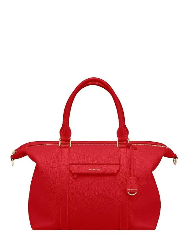 MAISON DE SABRE Large Leather Weekender Bag - Pomegranate Red