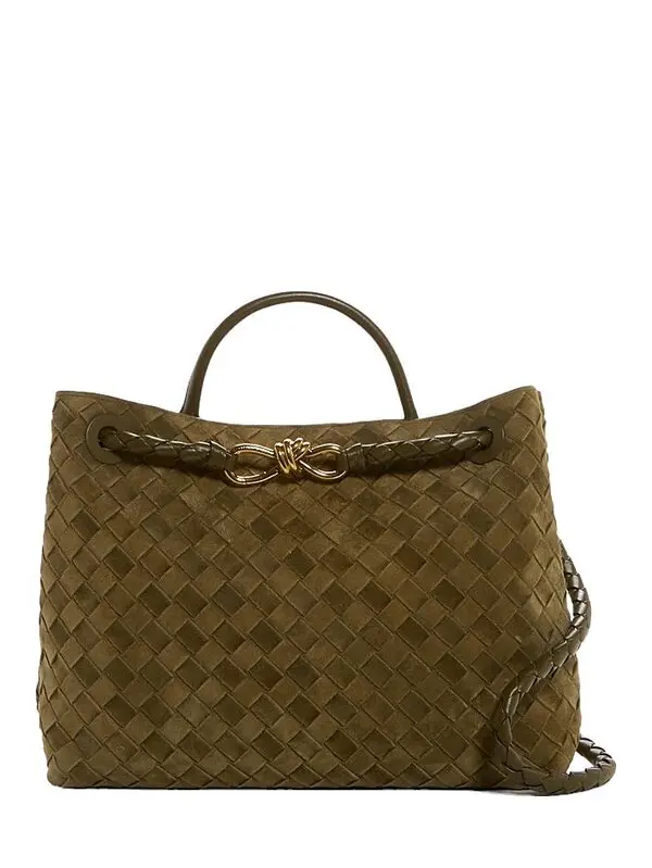 Bottega Veneta Medium Andiamo Top Handle Bag - Mud/muse Brass