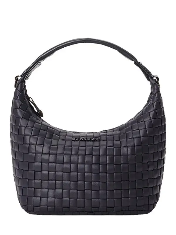 Mz Wallace Mini Woven Hobo Bag - Black/matte Black