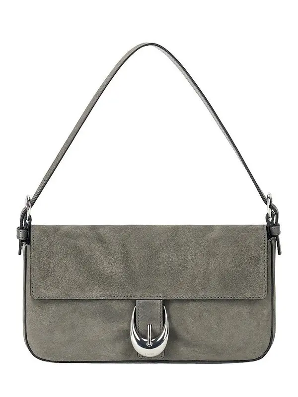 Staud Harlow Suede Shoulder Bag - Storm Suede