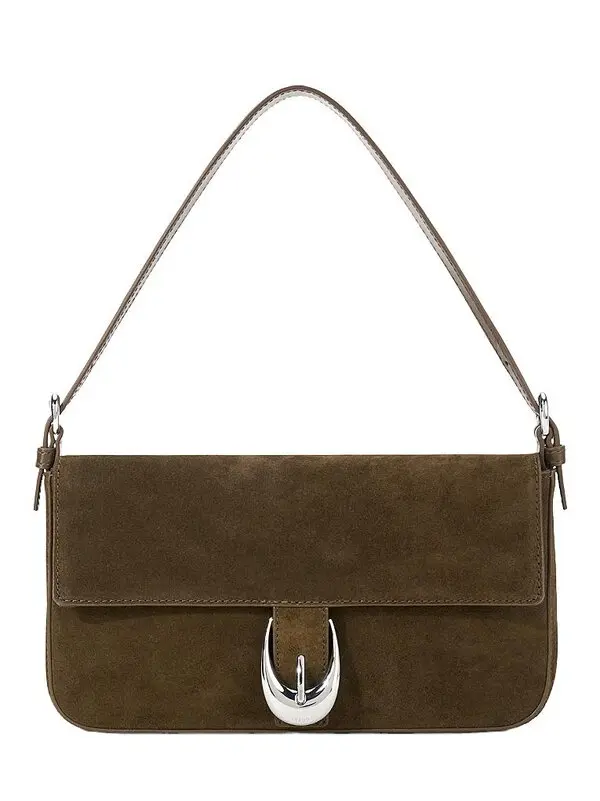 Staud Harlow Suede Shoulder Bag - Truffle Suede