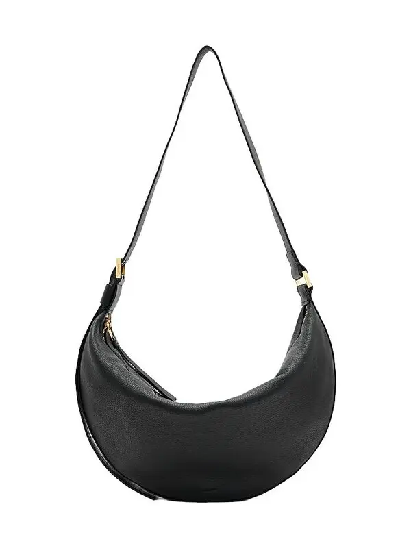 ALLSAINTS Half Moon Leather Shoulder Bag - Black