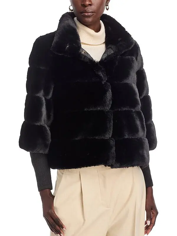 Love Token Faux Fur Jacket - Black