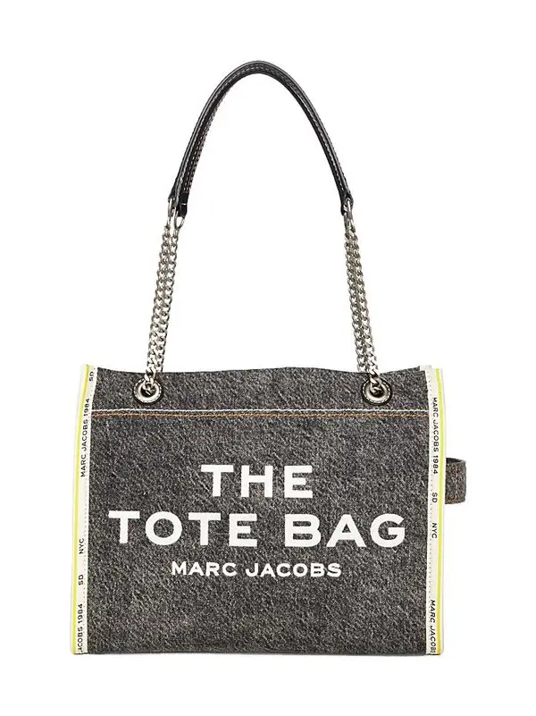 Marc Jacobs Denim Chain Medium Tote - Black Wash