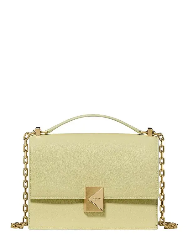 Kate Spade New York Deco Pebbled Leather Small Chain Shoulder Bag - Pale Citron