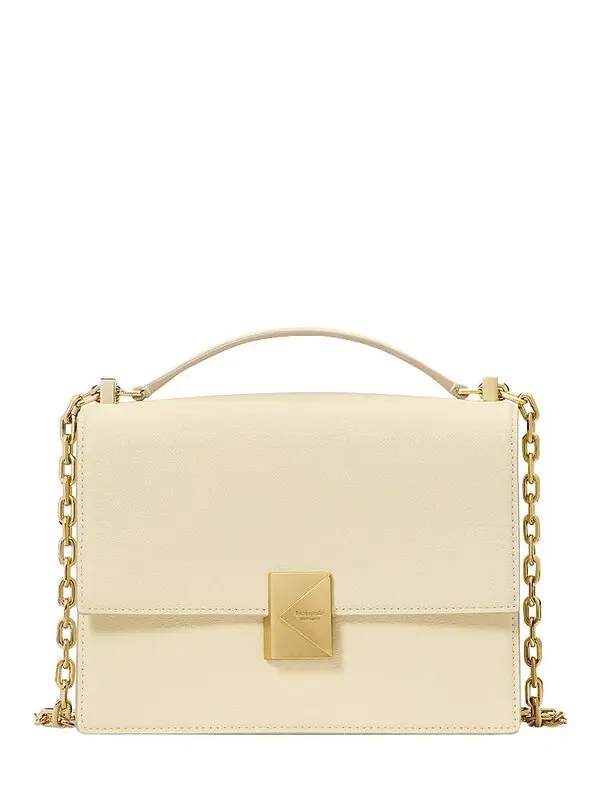 Kate Spade New York Deco Pebbled Leather Small Chain Shoulder Bag - Sweet Cream