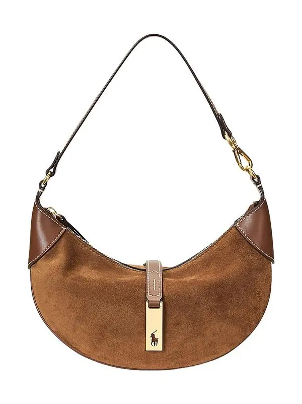 Polo Ralph Lauren Polo Id Mini Suede Shoulder Bag - Cinnamon/cuoio