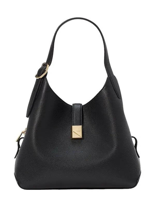 Kate Spade New York Deco Pebbled Leather Small Crossbody Tote - Black