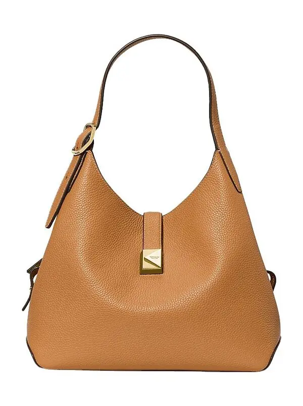 Kate Spade New York Deco Pebbled Leather Small Crossbody Tote - Garden Soil Brown