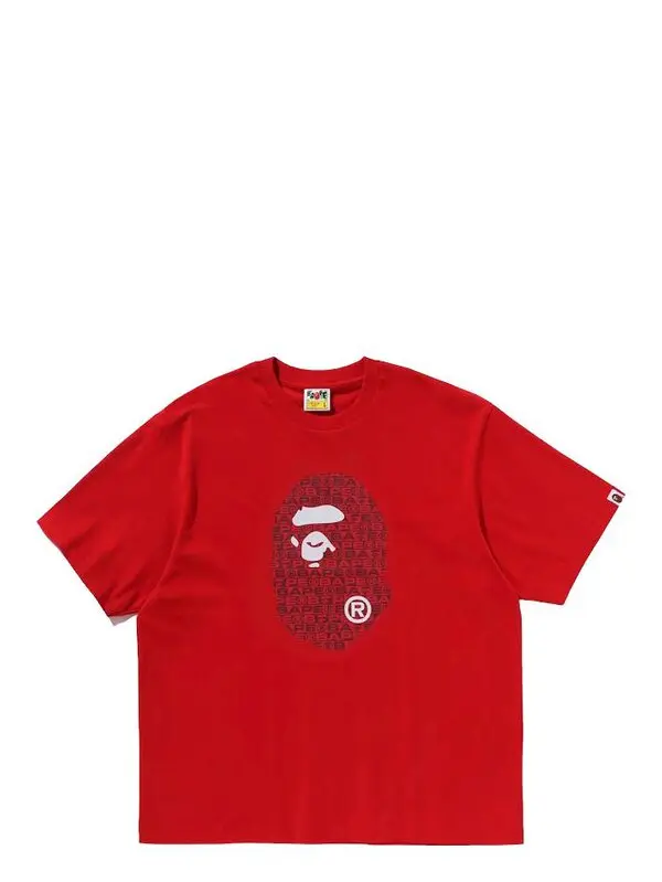 A BATHING APE Lux Sport Pattern Ape Head Relaxed Fit Tee Shirt - Red