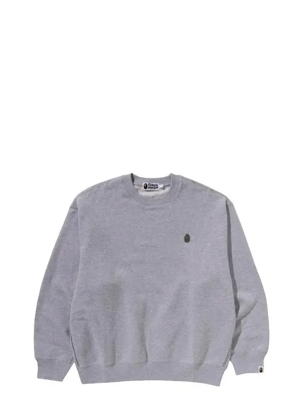 A BATHING APE One Point Relaxed Fit Crewneck Sweatshirt - Gray