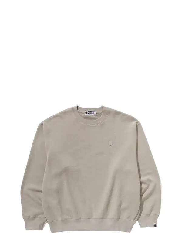 A BATHING APE One Point Relaxed Fit Crewneck Sweatshirt - Beige