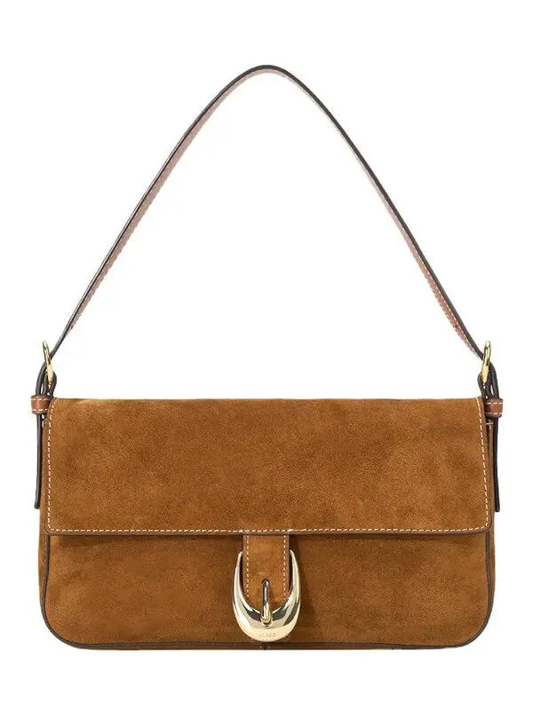 Staud Harlow Suede Shoulder Bag - Tan