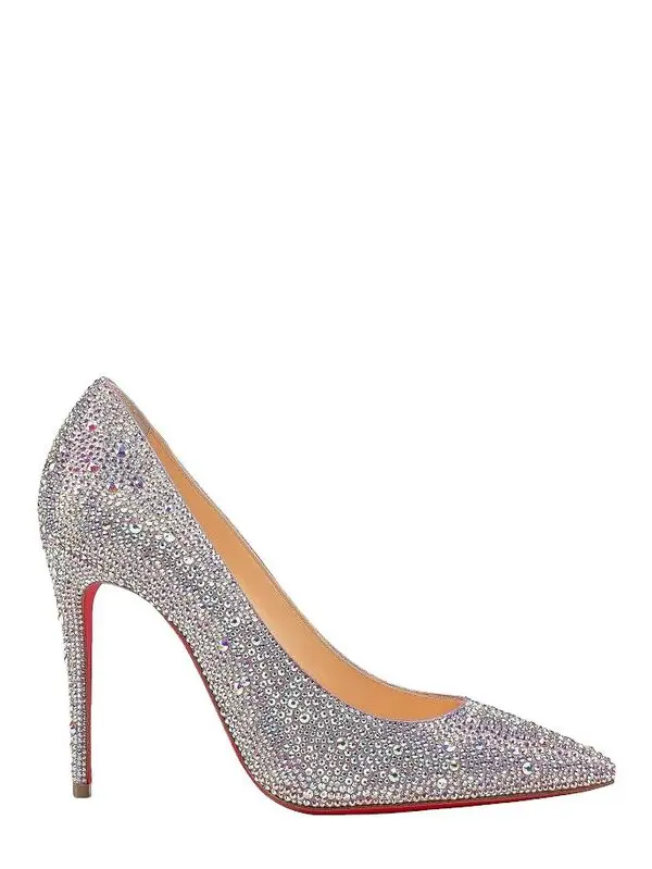 CHRISTIAN LOUBOUTIN Kate Strass Metallic Suede 100mm Pumps - Version Ab