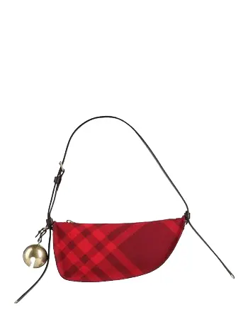Burberry Flannel Baguette Bag - Red