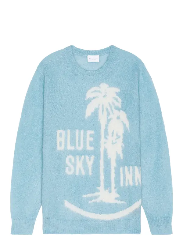BLUE SKY INN Mohair Palms Sweater - Arctic Blue