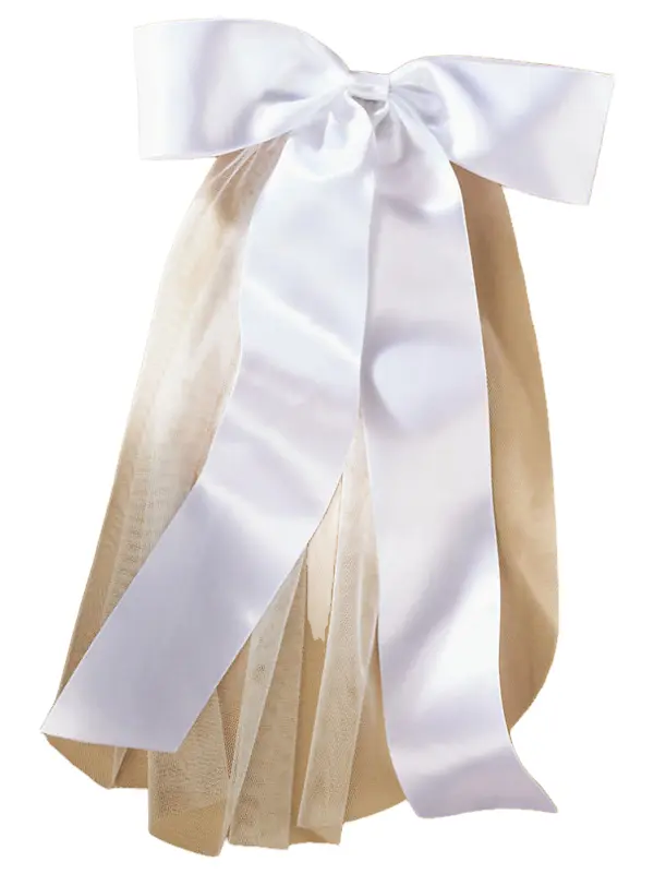 SIMPLY NOVA Satin Bow Veil - White