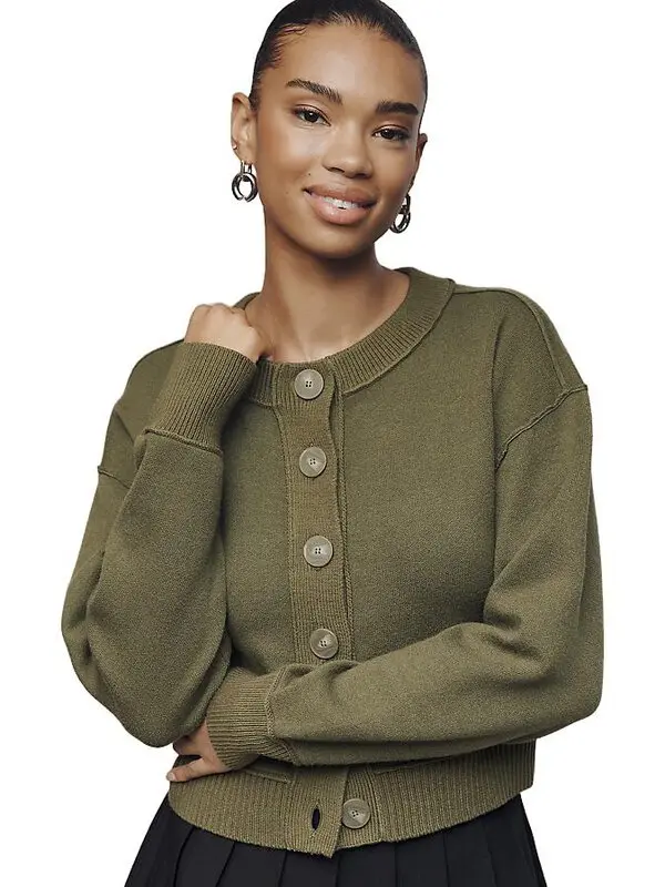 Maeve The Sutton Cardigan Sweater - Olive Pit