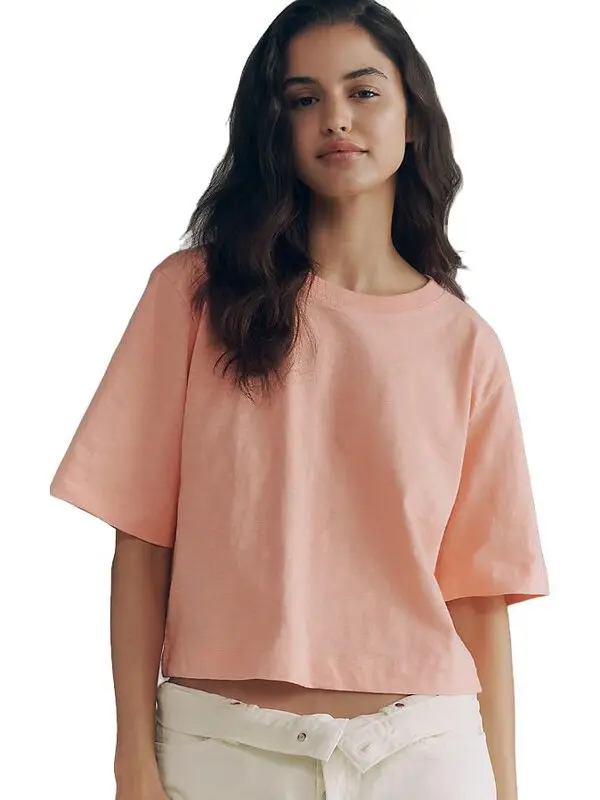 Maeve The Corey Short-sleeve Boxy Tee - Coral Rose