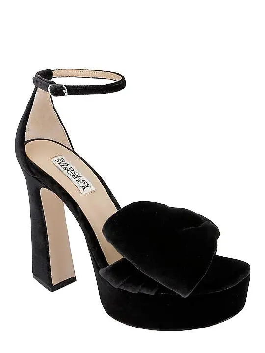 Badgley Mischka Alora Velvet Platform Heels - Black