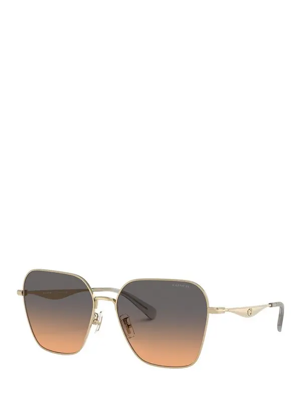 COACH C Hardware Metal Oversized Square Sunglasses - Peach Blush