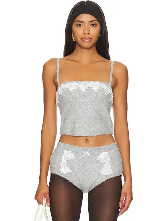For Love & Lemons Arinah Knit Tank - Grey