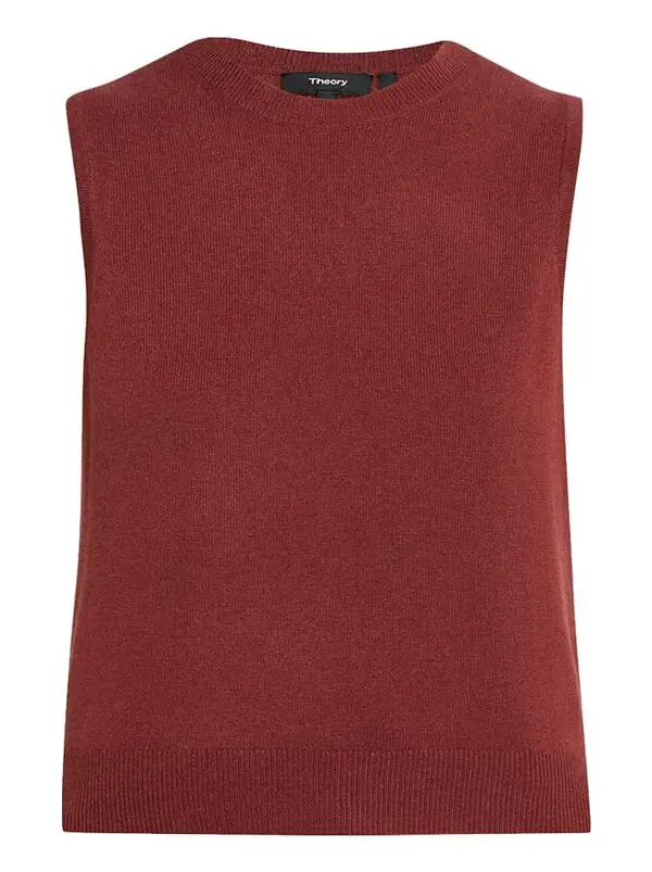 Theory Cashmere Knit Shell Top - Oxbloodred