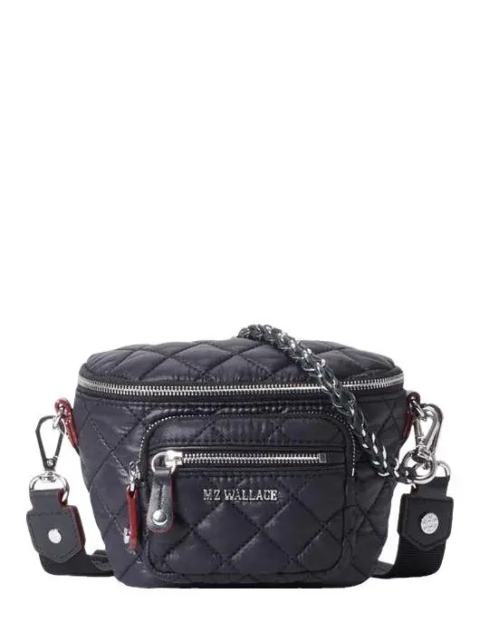 Mz Wallace Micro Crosby Diamond Quilted Nylon Sling Bag - Black