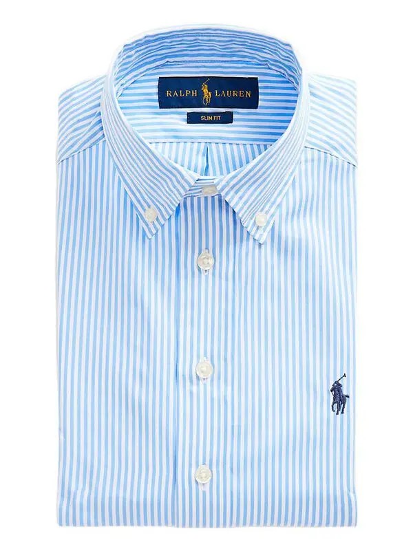 Ralph Lauren Slim Fit Striped Cotton Dress Shirt - Blue Multi