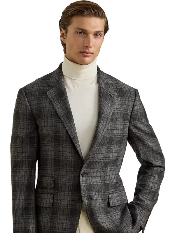 Ralph Lauren Kent Handmade Plaid Sport Coat - Dark Grey Multi