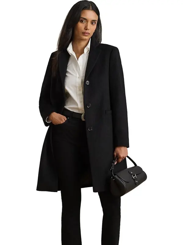 Ralph Lauren Wool-blend Reefer Coat - Black