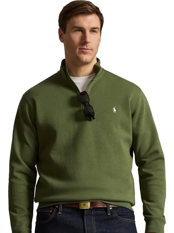 Ralph Lauren Double-knit Quarter-zip Pullover - Supply Olive