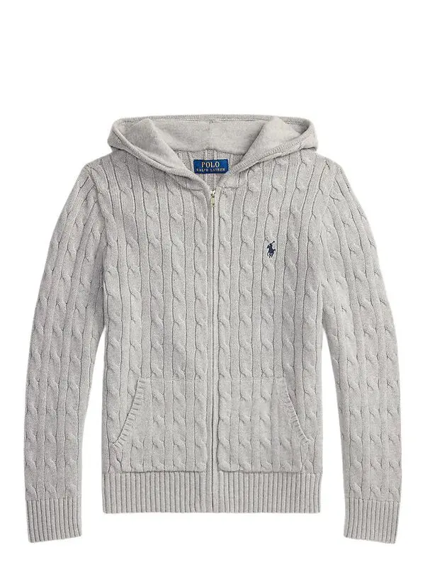 Ralph Lauren Cable Cotton Full-zip Sweater - Andover Heather