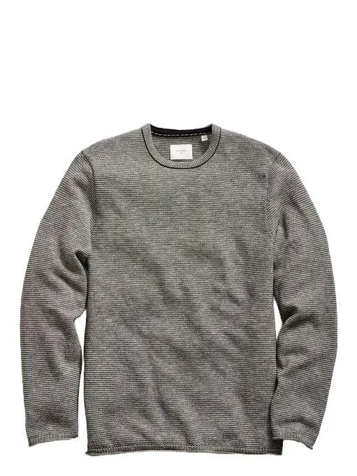 Billy Reid Tuck Stripe Crewneck Sweater - Black