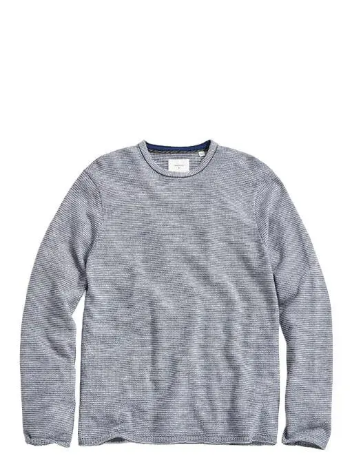 Billy Reid Tuck Stripe Crewneck Sweater - Dark Denim