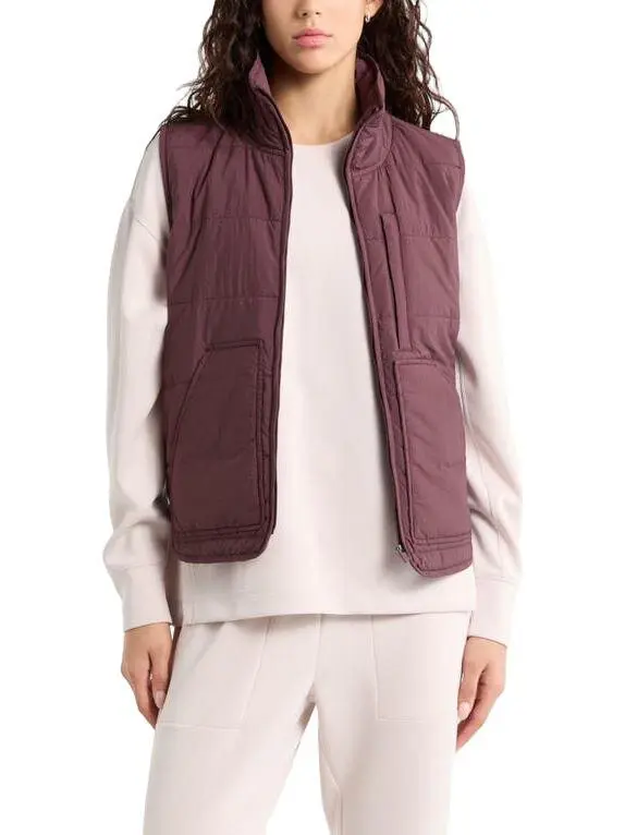 Zella Packable Quilted Vest - Burgundy Fudge