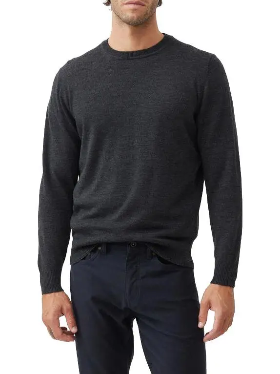 Rodd & Gunn Ferndale Merino Wool Crewneck Sweater - Charcoal Marle