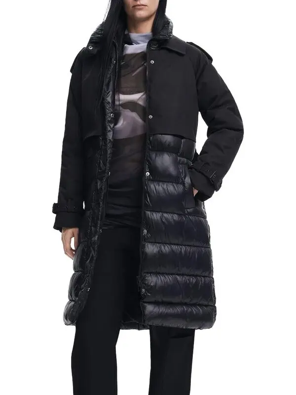 Desigual Estocolmo Layered Puffer Coat - Black