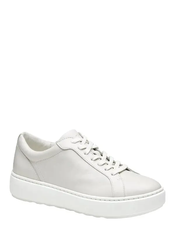 Johnston & Murphy Cammie Low Top Sneakers - White Tumbled Full Grain