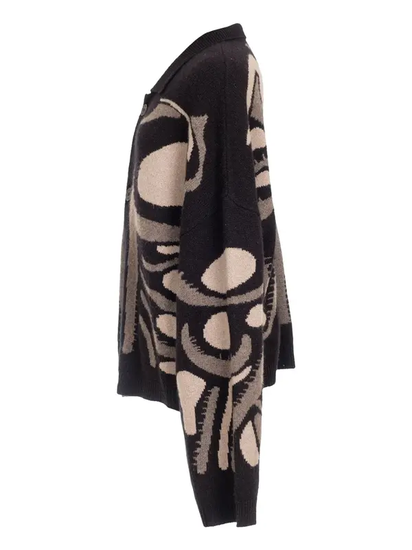 Natasha Zinko Intarsia Knit Cardigan - Black