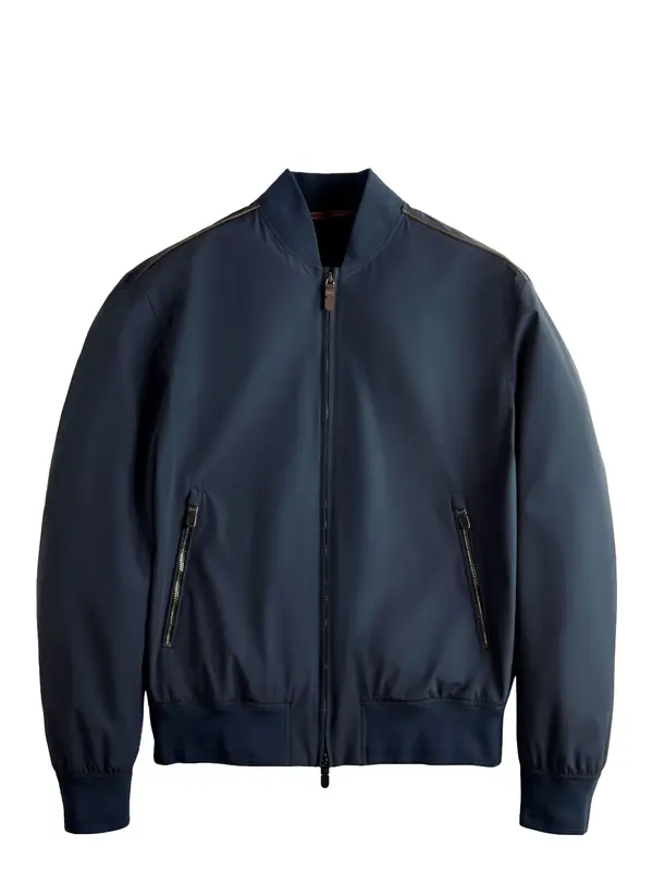 TOD'S Technical Fabric Bomber Jacket - Blue