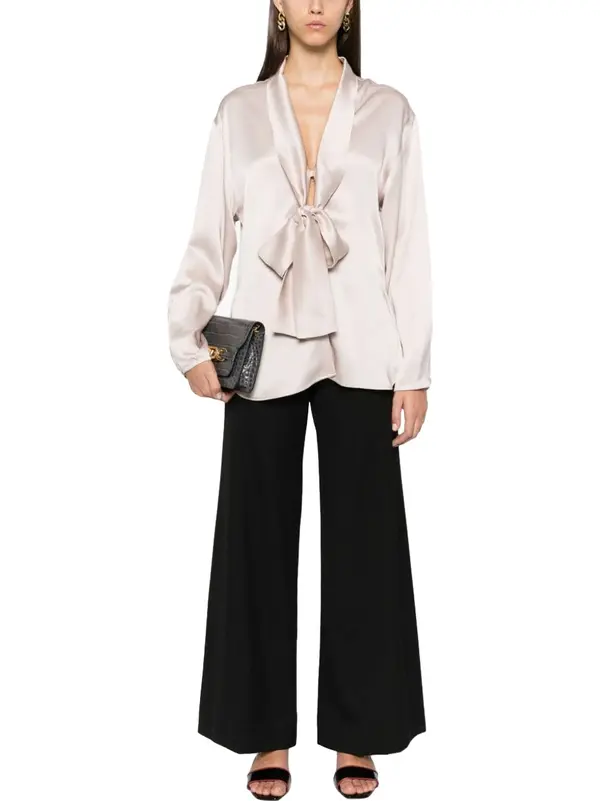 Victoria Beckham Satin-trim Trousers - Black