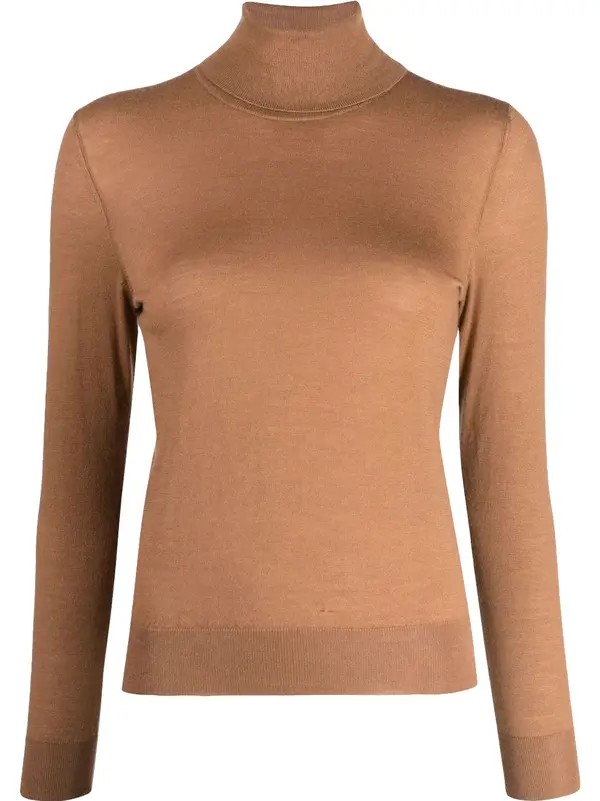 N.peal Roll-neck Cashmere Jumper - Brown