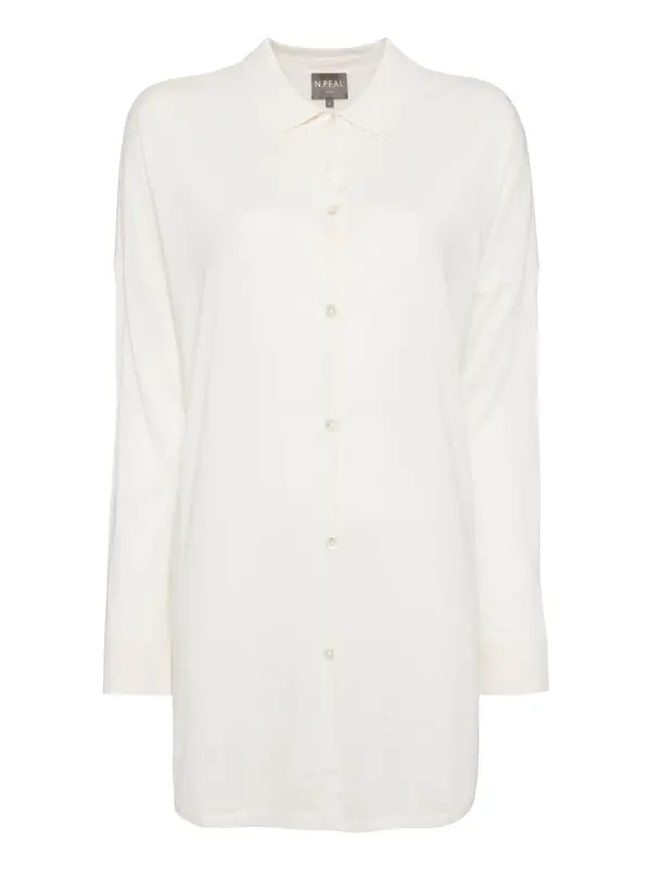 N.peal Classic Collar Cardigan - White